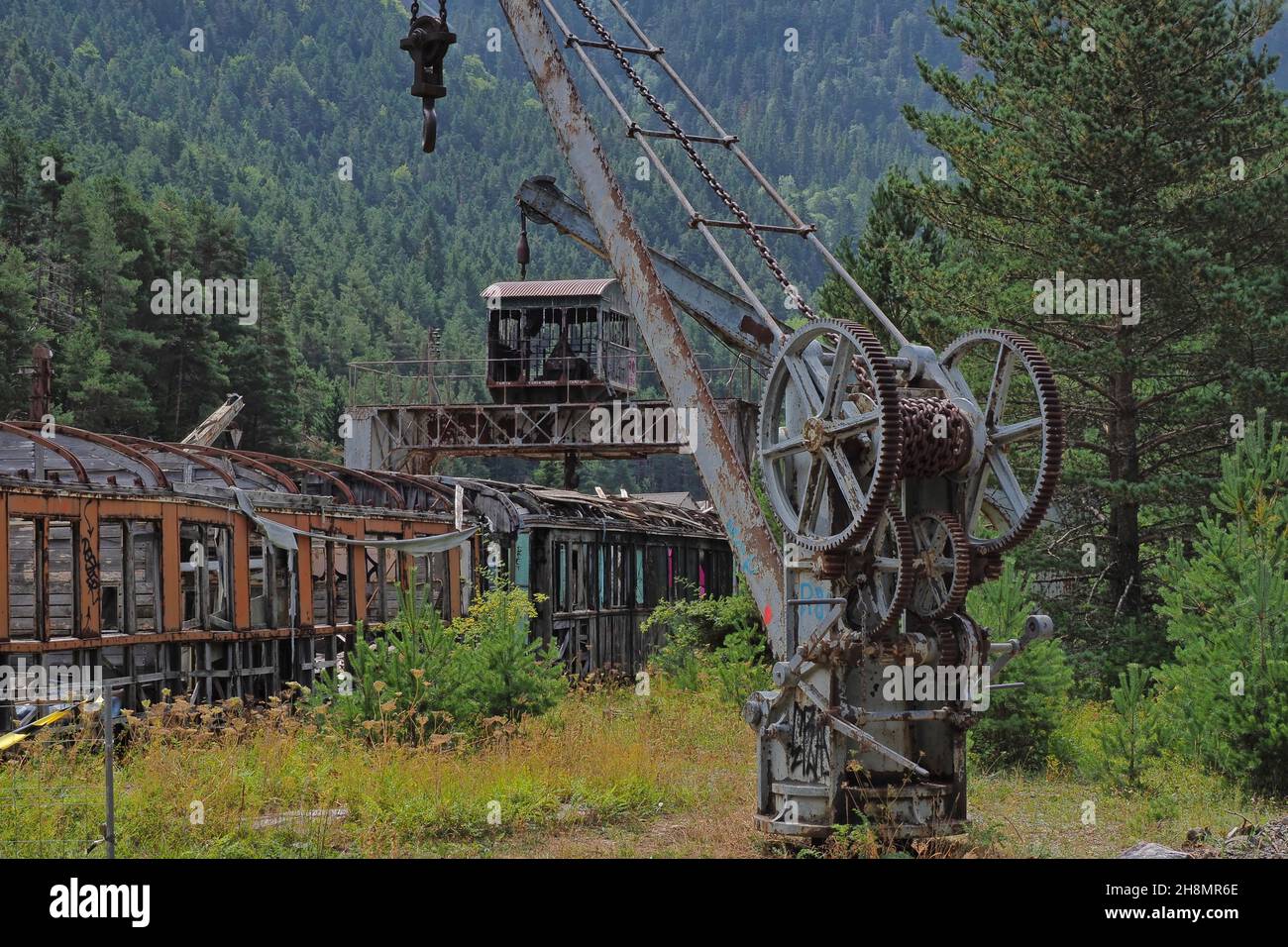 Canfranc border station, transport station, French-Spanish border, old ...