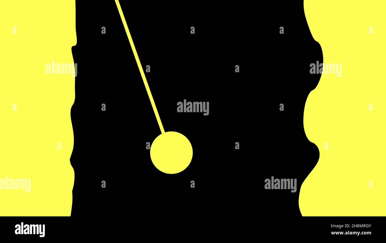 3d illustration - pendulum in minimal style on a yellow background ...