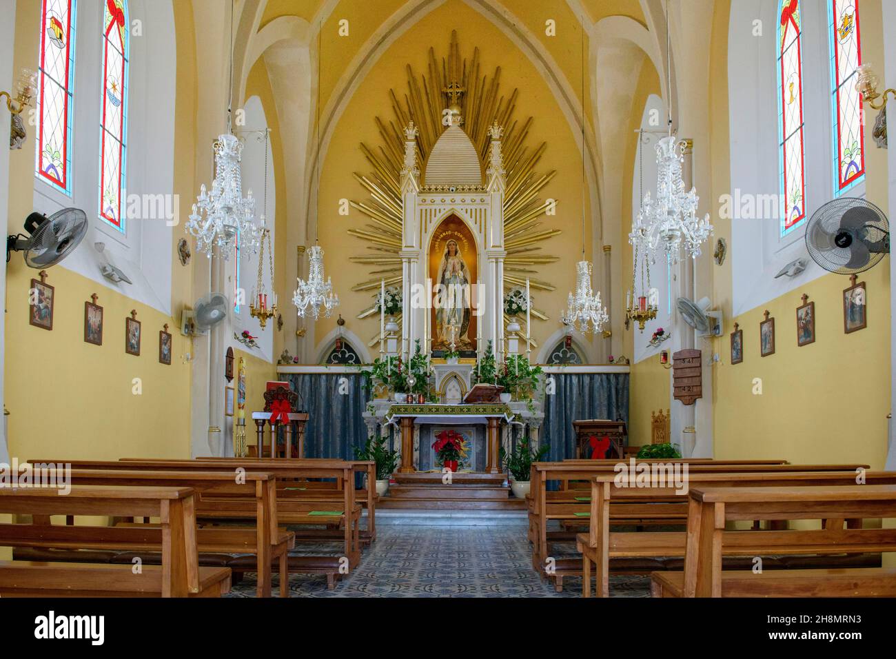 Interior Nave of Sanctuary Church of Our Lady of Lourdes, Mgarr, Gozo ...
