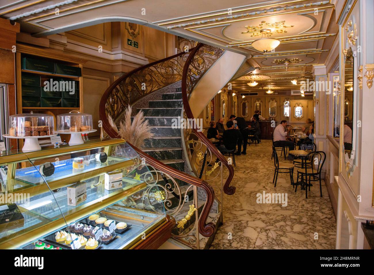 Interior view of Malta's oldest cafe, Cafe Cordina 1837, Valletta ...