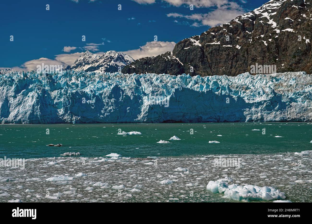 Margerie Glacier in Tarr Inlet, back Fairweather Range, West Arm ...