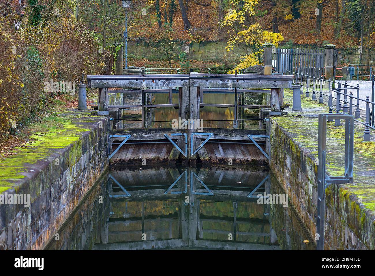 Historic lock 100 on the former Ludwig Main Danube Canal built 1836 to ...