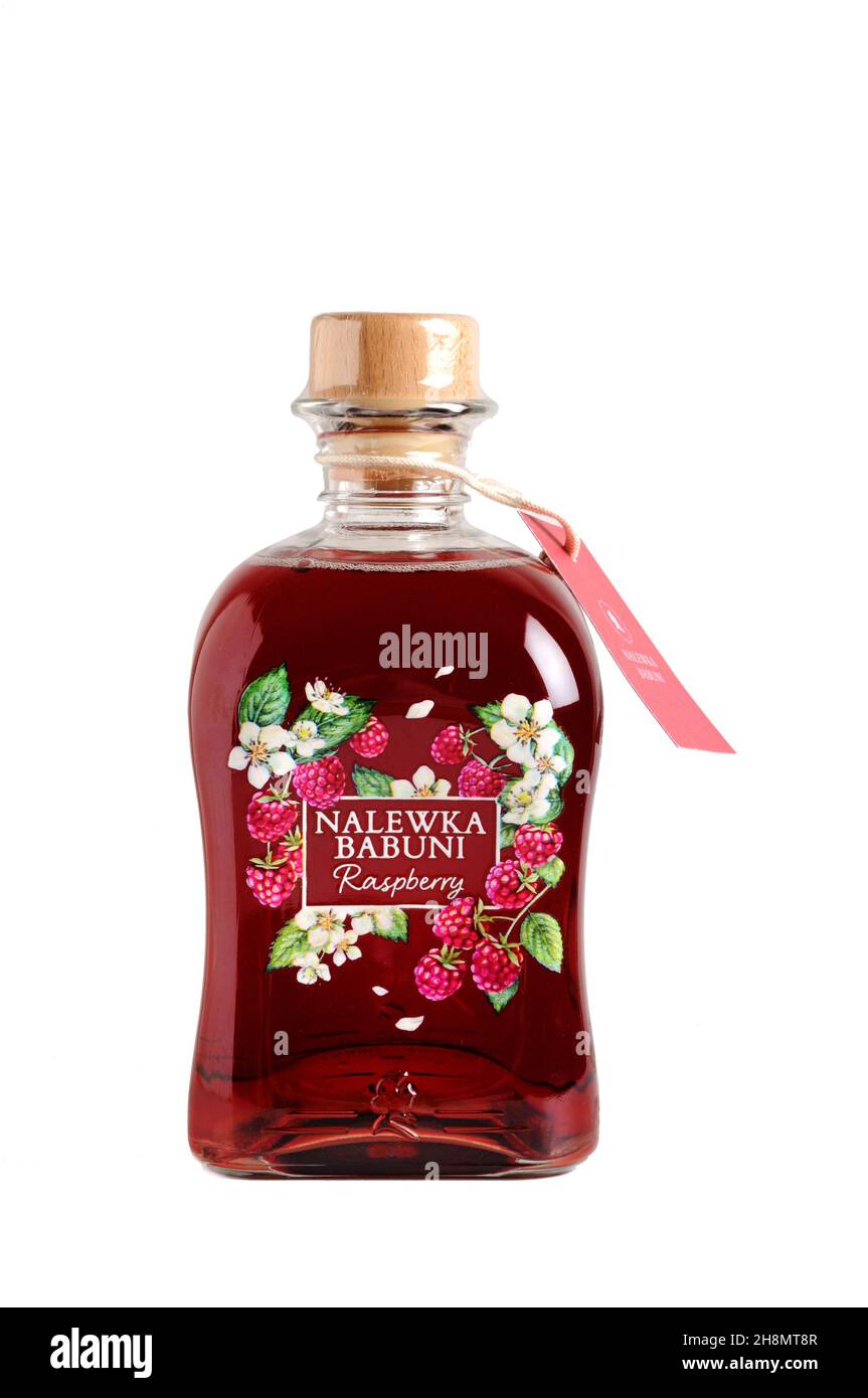 Nalewka Babuni raspberry Liqueur Stock Photo - Alamy