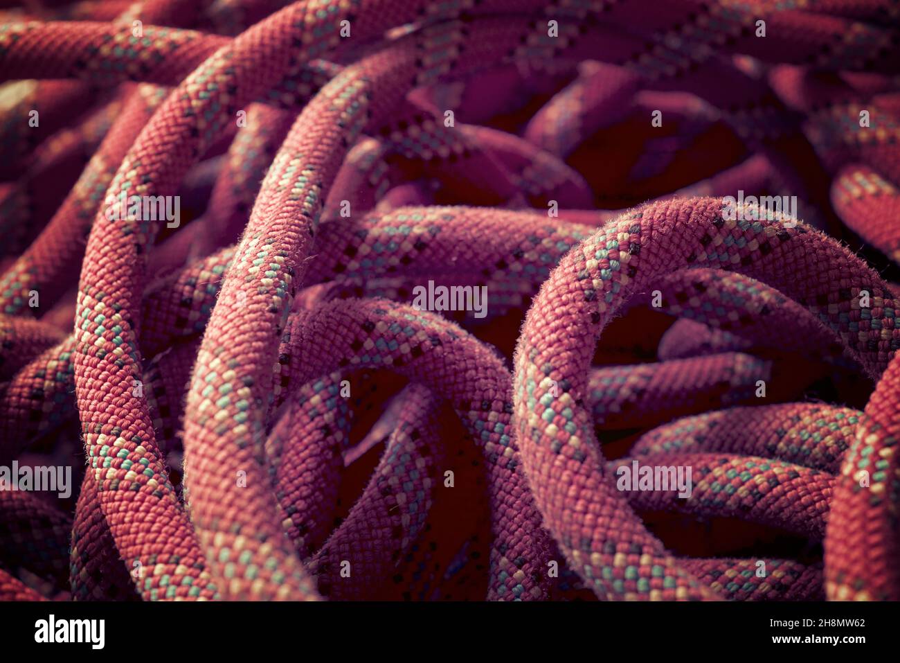 Pink climbing rope close up Stock Photo - Alamy