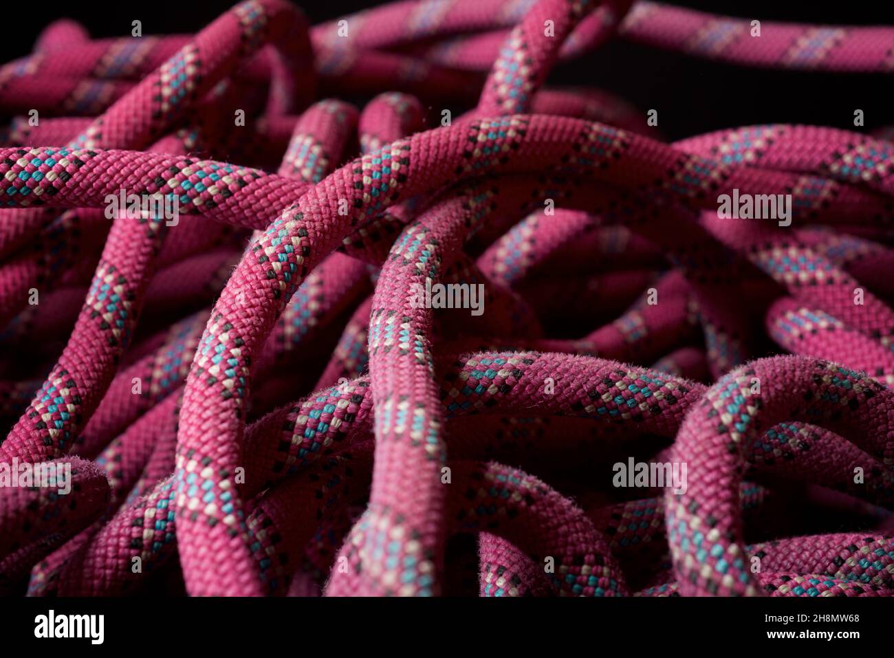 Pink climbing rope close up Stock Photo - Alamy