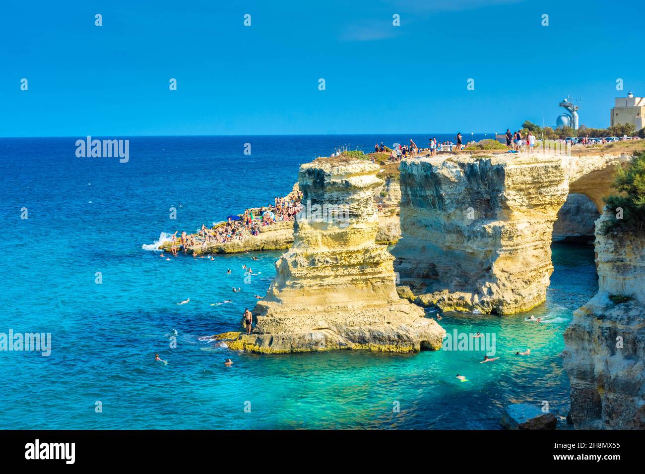 SALENTO, ITALY, 11 AUGUST 2021: The beautiful crystal clear Sea of ...