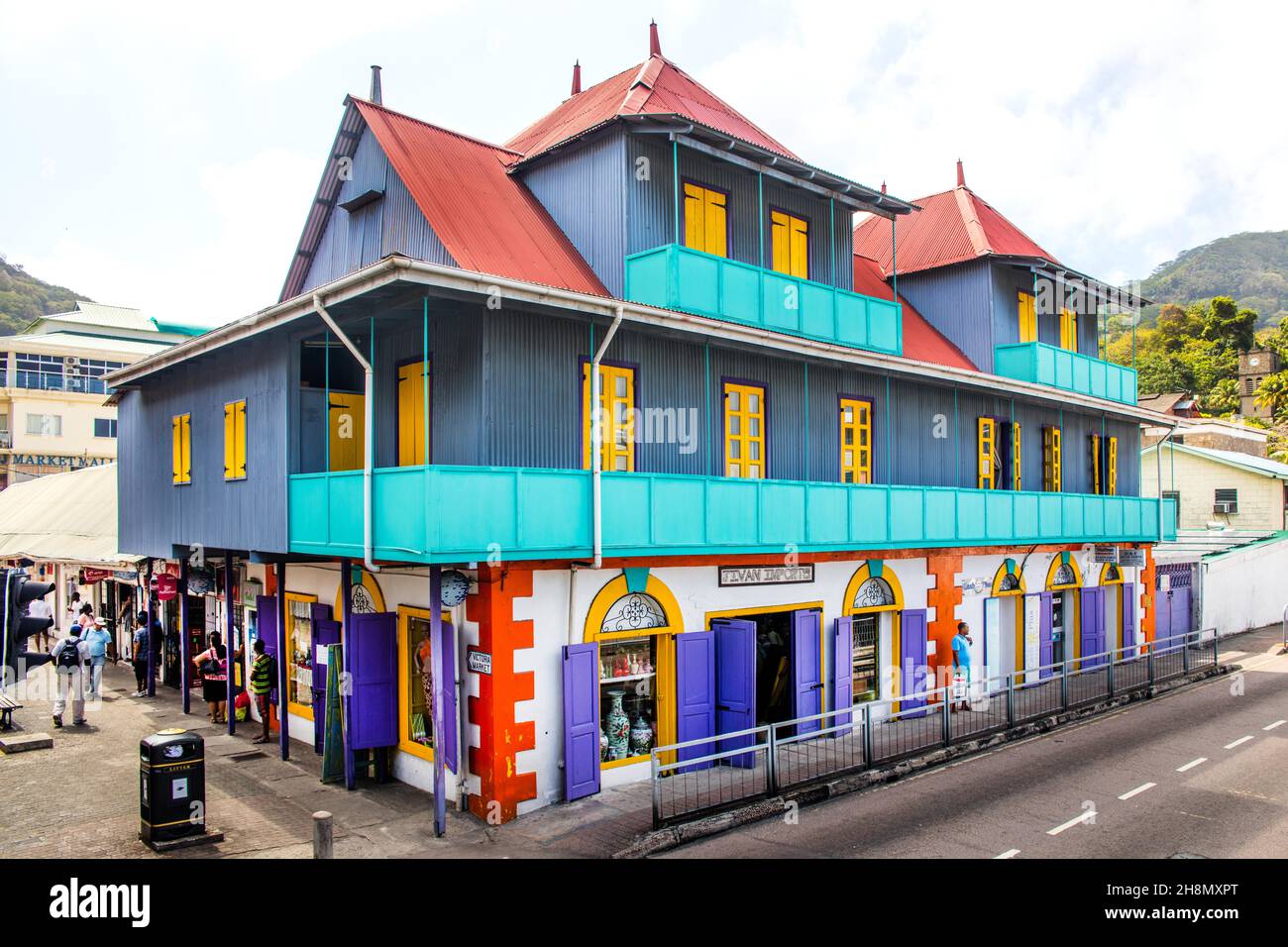 Colonial buildings in Victoria, Mahe, Seychelles, Victoria, Mahe ...