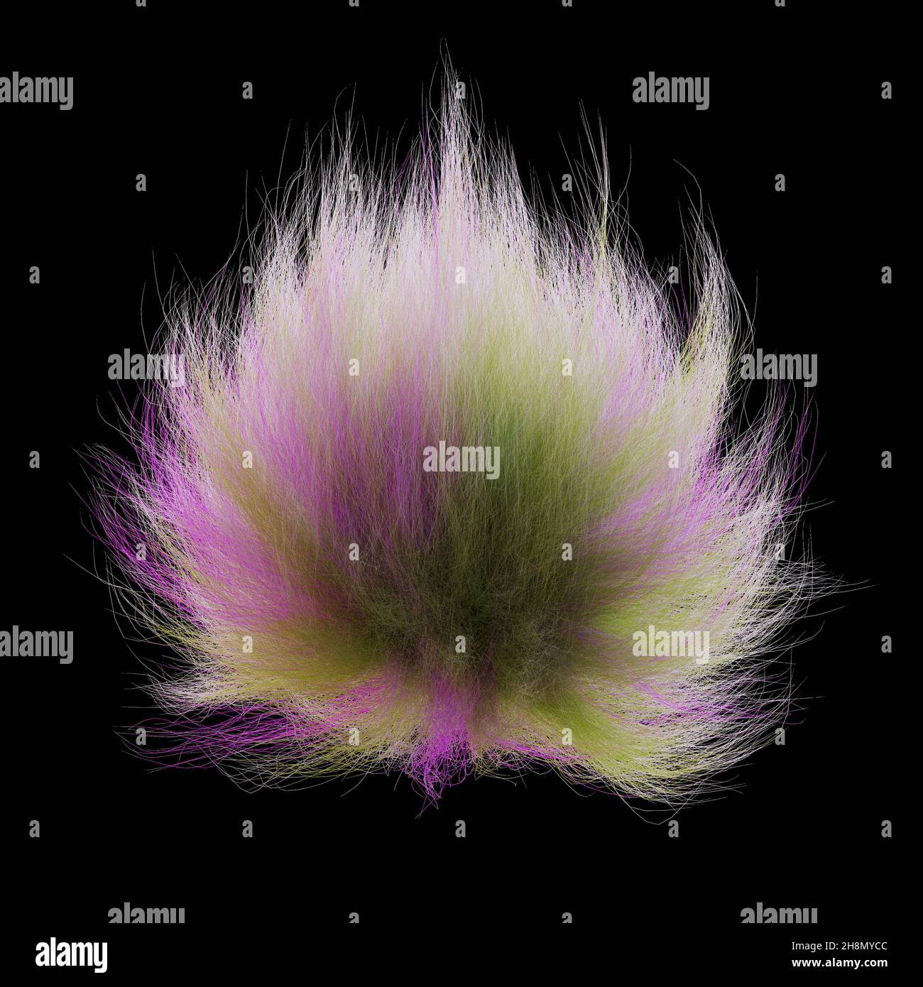 fluffy ball, colorful furry sphere isolated on black background Stock ...