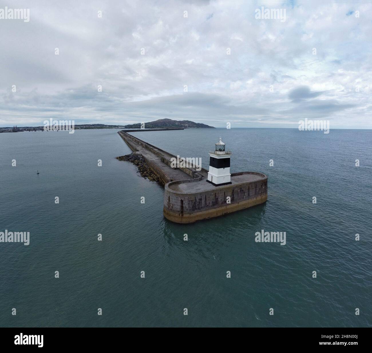 Holyhead breakwater lighthouse in Wales, United Kingdom Stock Photo - Alamy