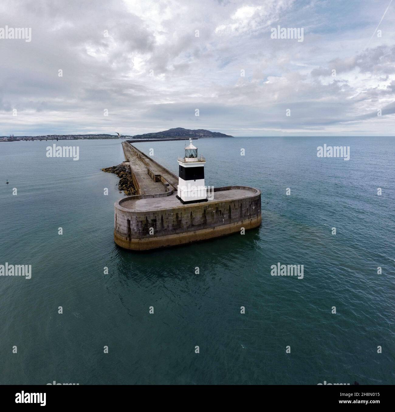 Holyhead breakwater lighthouse in Wales, United Kingdom Stock Photo - Alamy