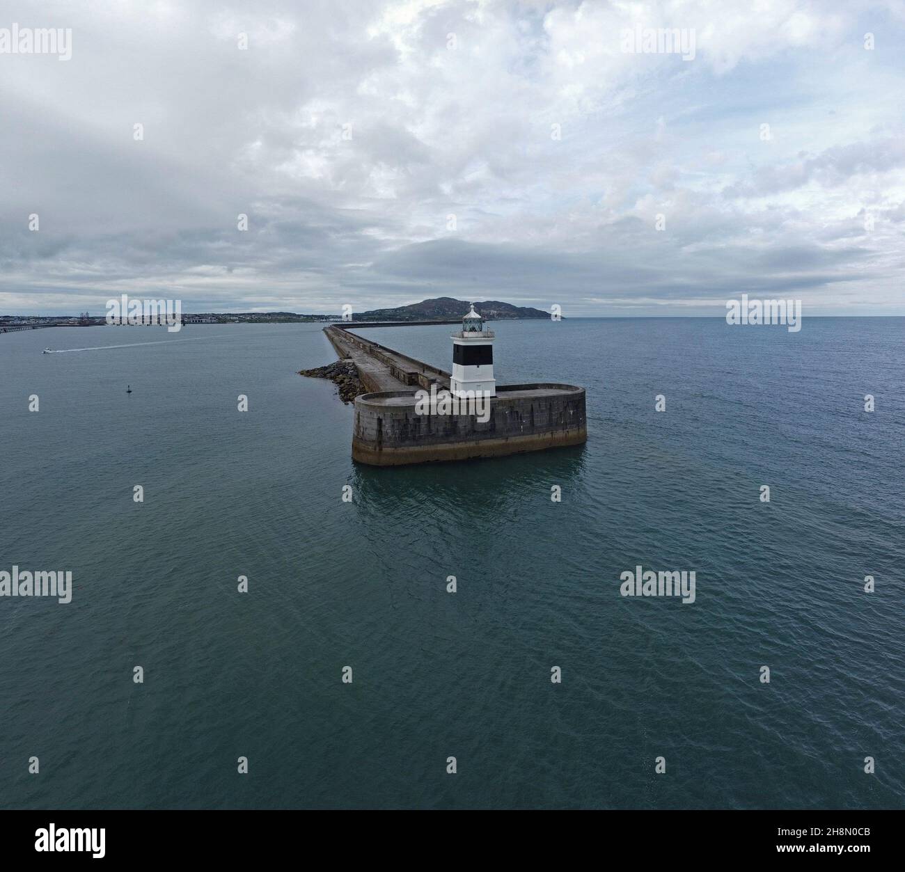 Holyhead breakwater lighthouse in Wales, United Kingdom Stock Photo - Alamy