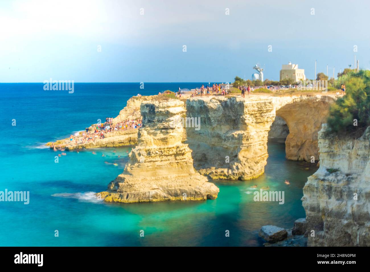 SALENTO, ITALY, 11 AUGUST 2021: The beautiful crystal clear Sea of ...