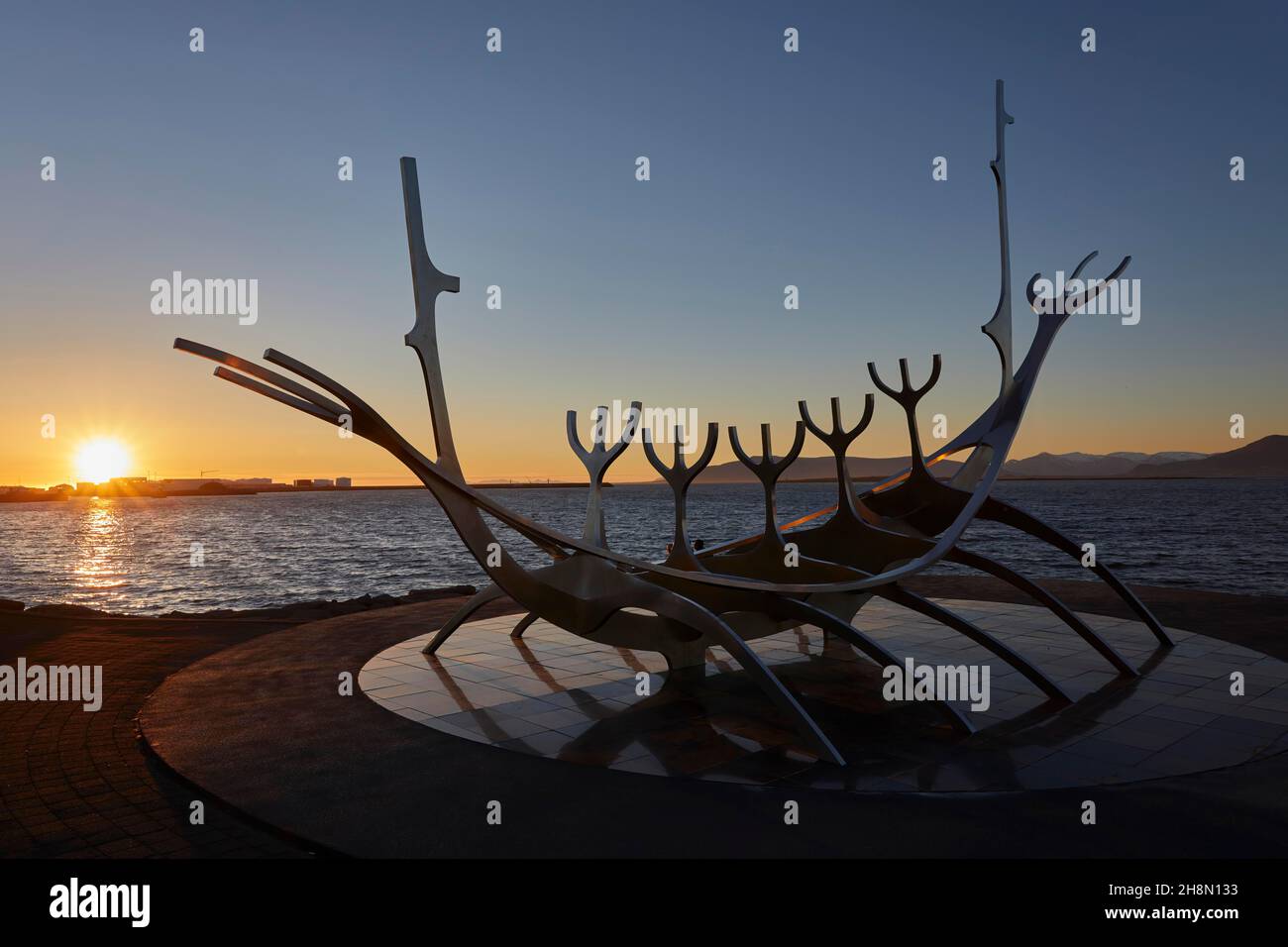Sunship sculpture Solfario, sun ride, stainless steel Viking ship, at ...