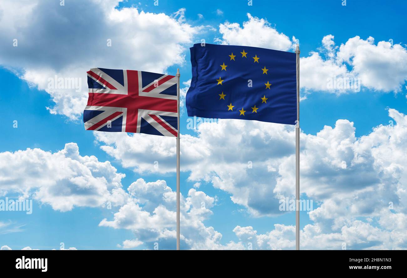 British flag european flag hi-res stock photography and images - Alamy