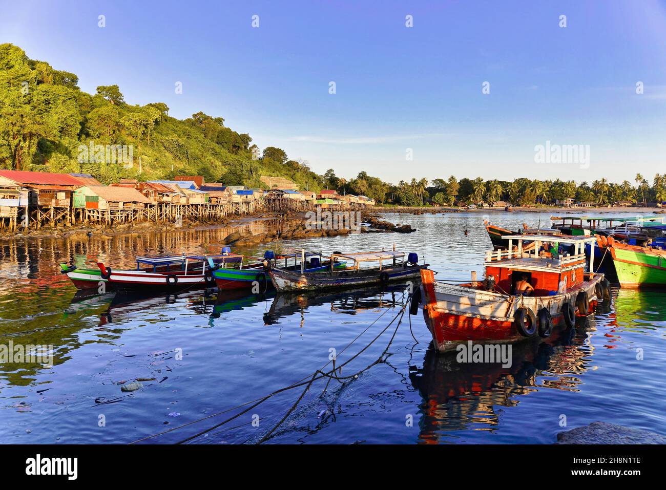 Fishing Village, Ngapali Beach, Thandwe, Burma, Burma, Myanmar Stock ...