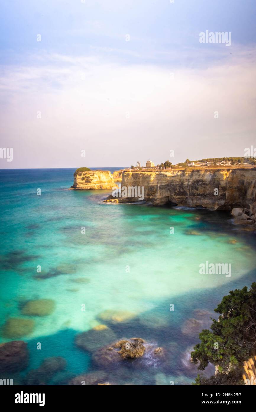 SALENTO, ITALY, 11 AUGUST 2021: The beautiful crystal clear Sea of ...