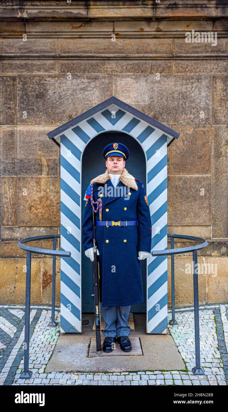 Polish guards at the portal of Prague Castle, Prague, Czech Republic ...