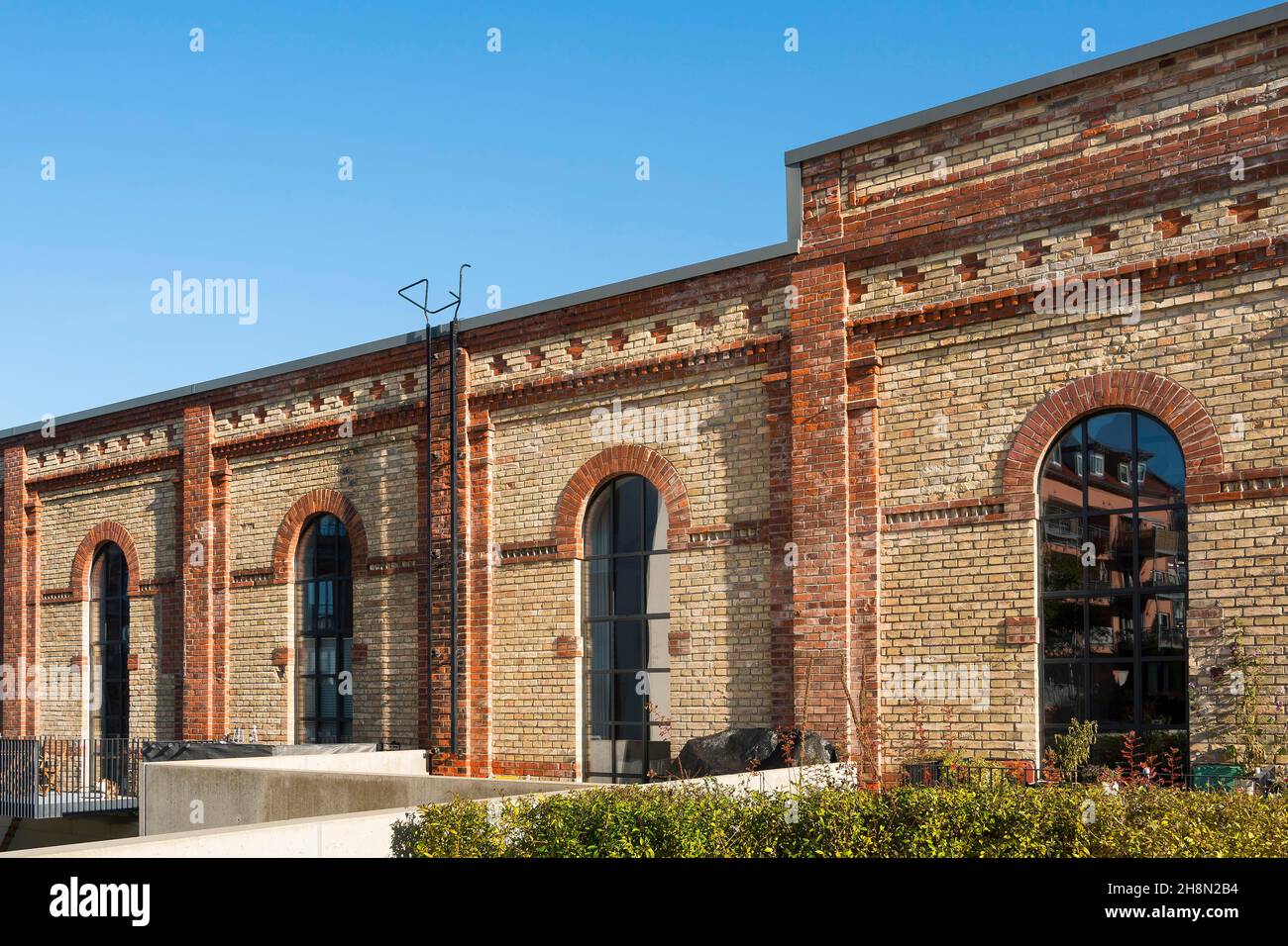 Restored brick building, Alte Spinnerei 1850-2014, Kempten, Allgaeu ...