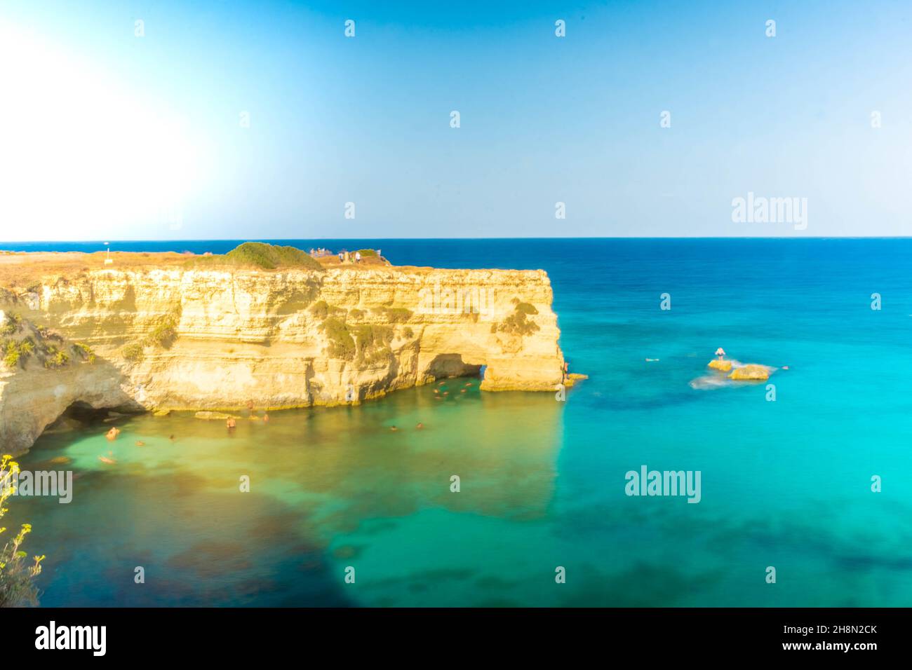 SALENTO, ITALY, 11 AUGUST 2021: The beautiful crystal clear Sea of ...