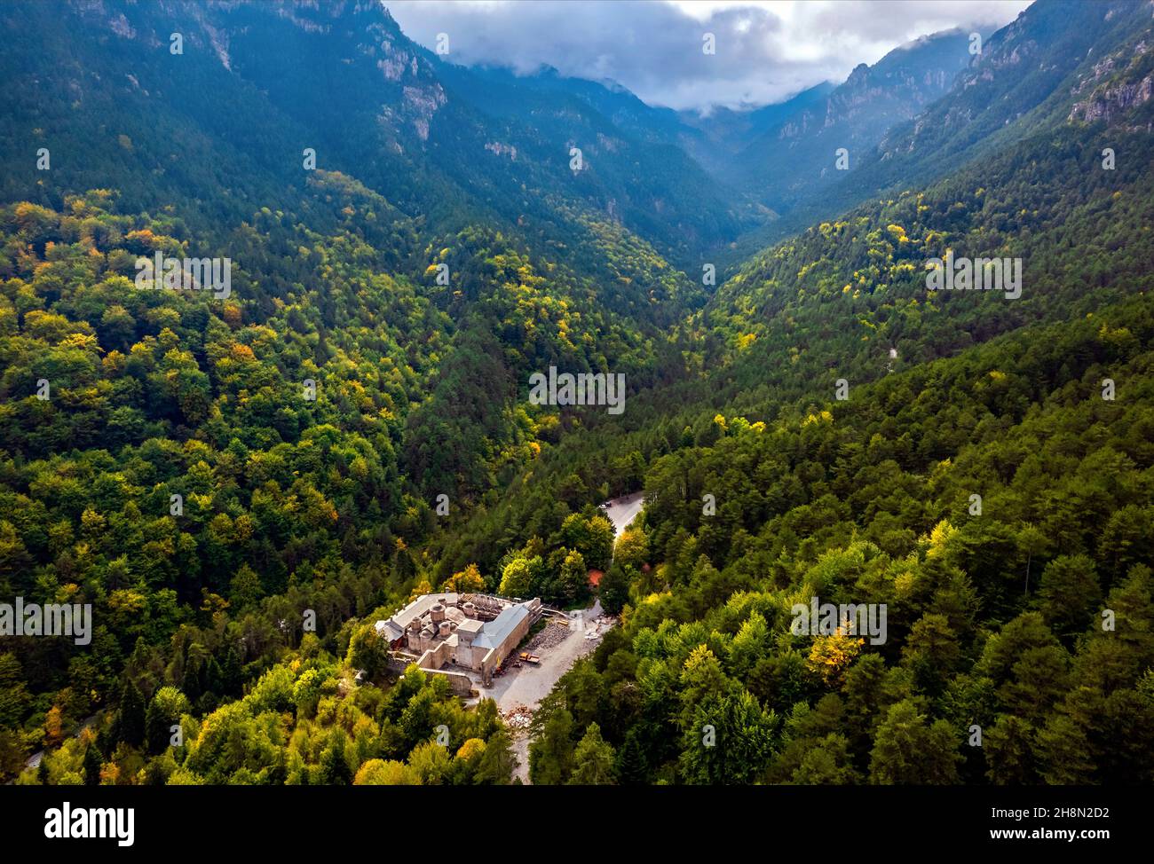 The Old Monastery of Agios Dionysios in Enipeas gorge, in the "heart ...