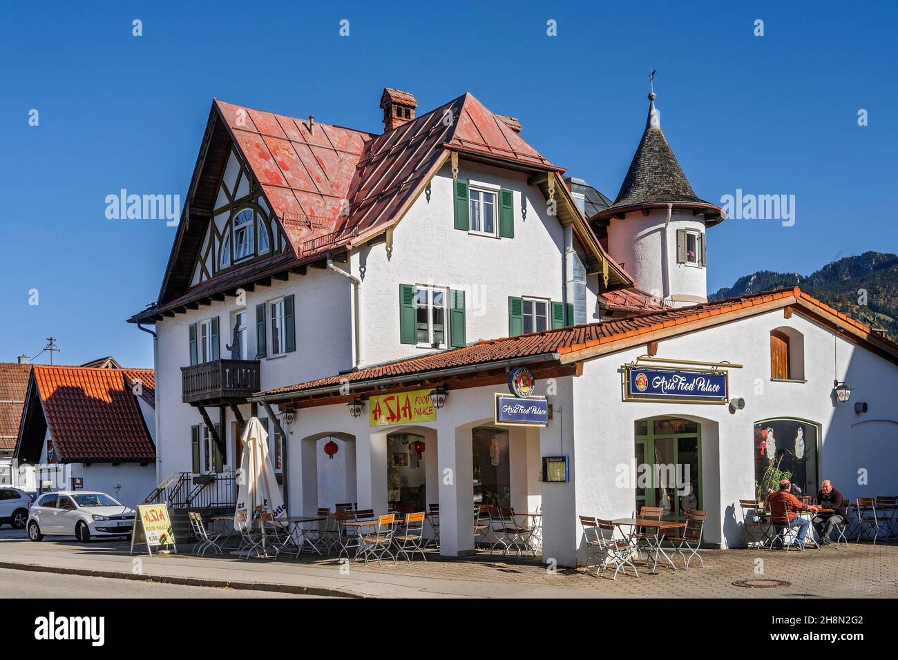 Asia Food Palace in Schwangau, Swabia, Bavaria, Germany Stock Photo - Alamy