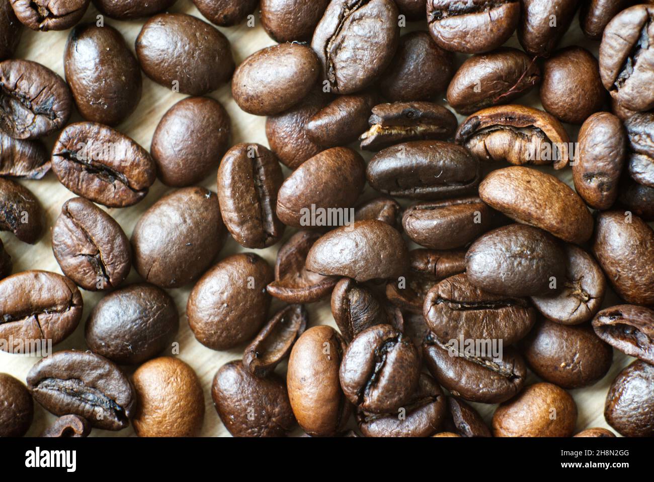 coffee beans lying on the kitchen counter Stock Photo - Alamy