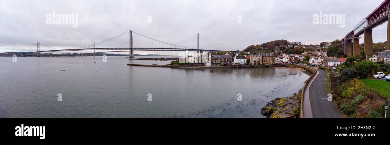 Aerial view of the forth bridge hi-res stock photography and images - Alamy