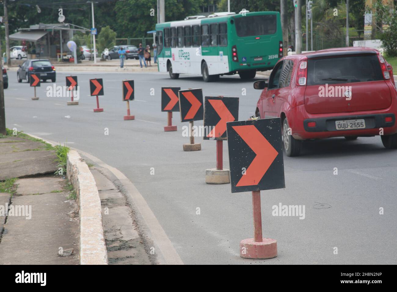 salvador, bahia, brazil - november 30, 2021: Alignment marker signs ...