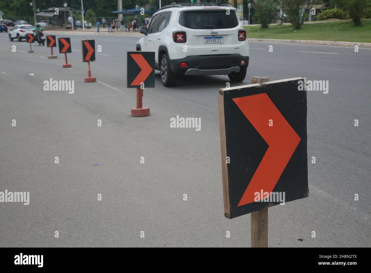 salvador, bahia, brazil - november 30, 2021: Alignment marker signs ...