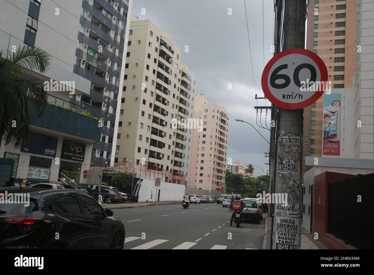 salvador, bahia, brazil - november 30, 2021: Traffic sign informs ...
