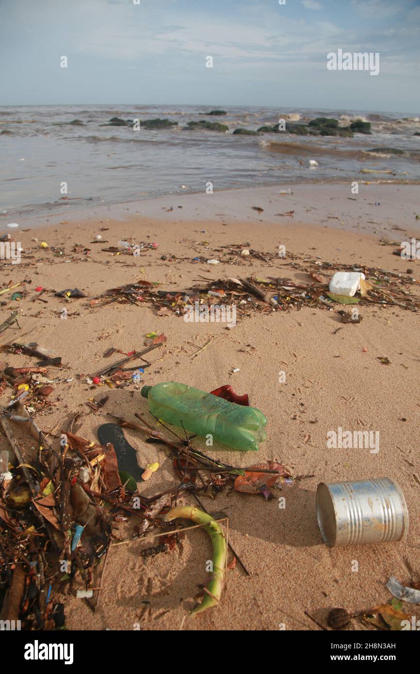 salvador, bahia, brazil - november 30, 2021: Plastic bottle and heaped ...