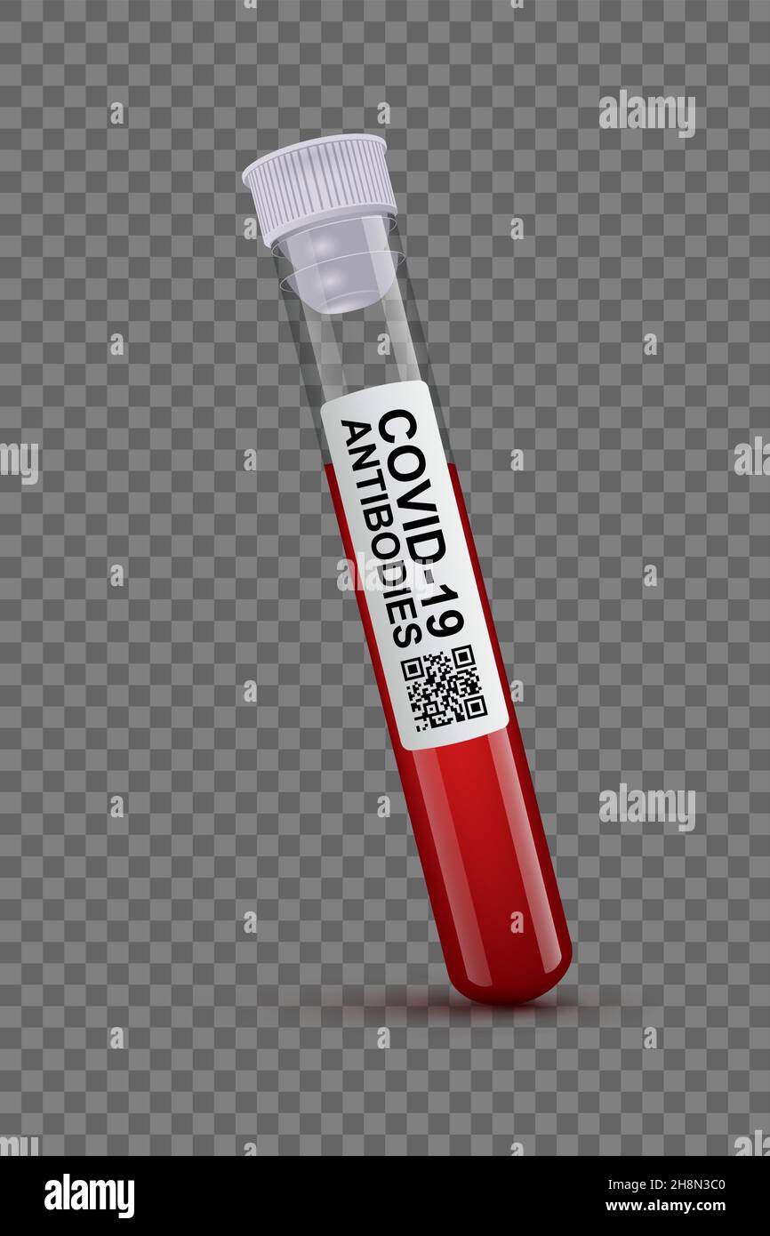 Coronavirus antibody rapid blood test vector illustration. 3d realistic ...