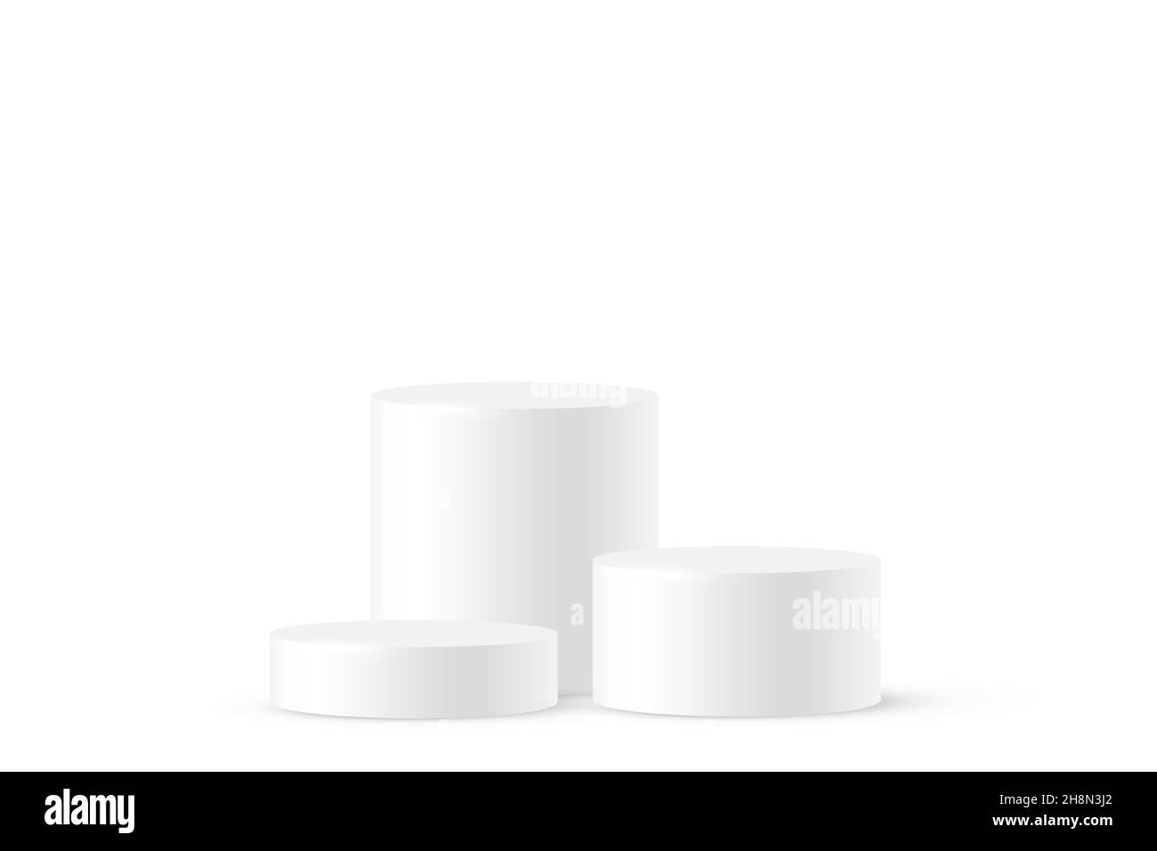 3d podium platform cylinders vector illustration. Realistic white ...
