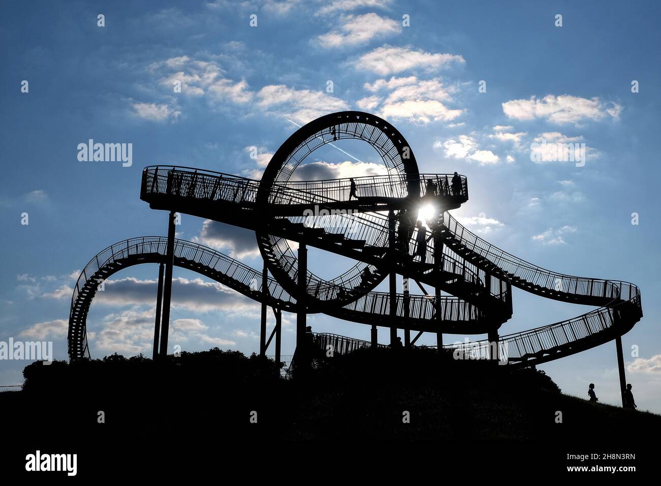 Large sculpture Tiger and Turtle - Magic Mountain in the evening light ...