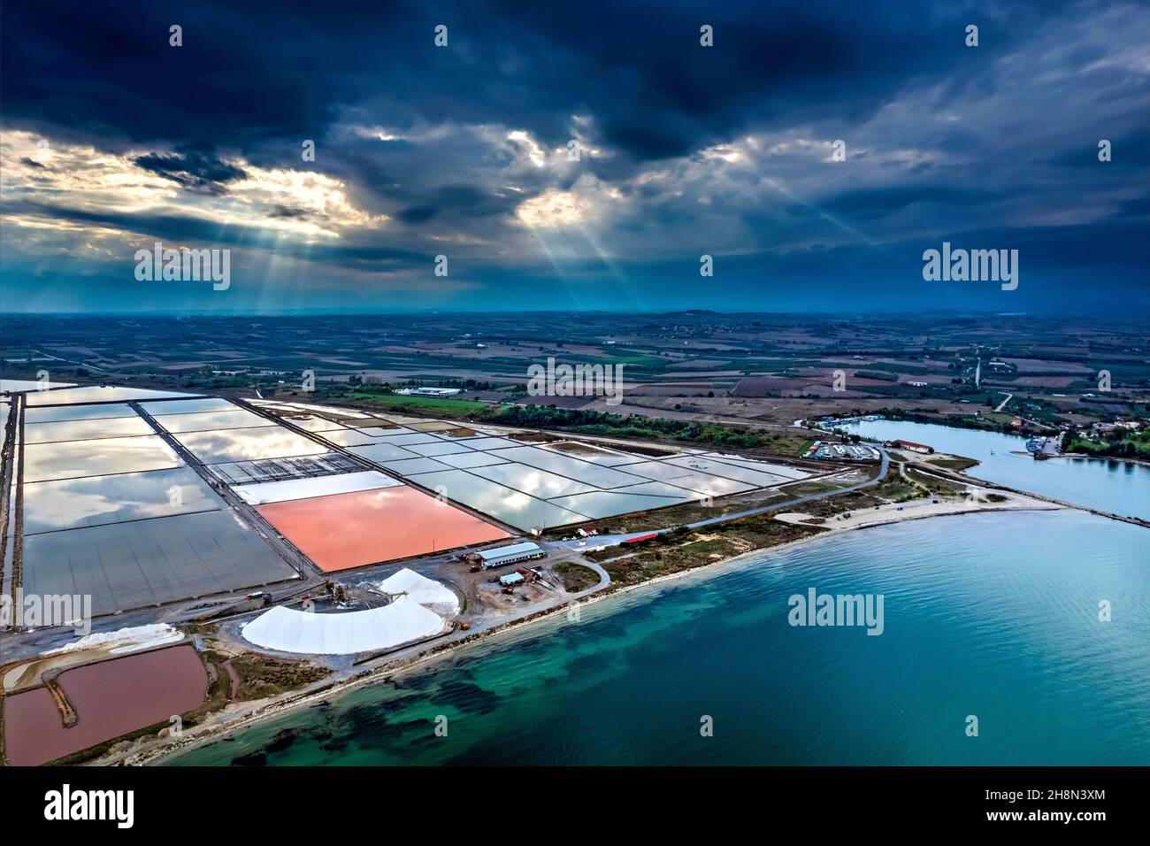 Greek salt pans hi-res stock photography and images - Alamy
