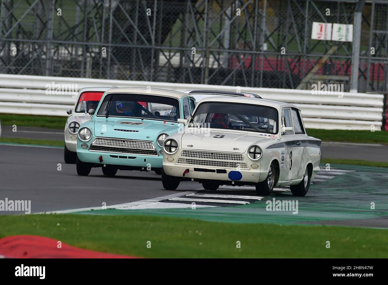 Leading a trio of Cortina's, Richard Dutton, Lotus Ford Cortina ...