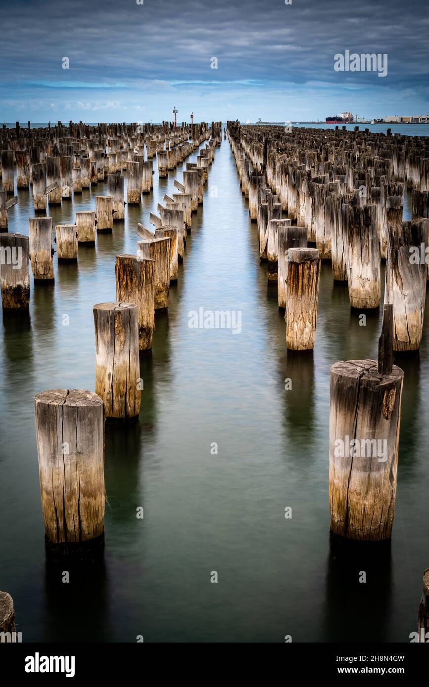 Vertical shot of the Princess Pier Melbourne in Victoria, Australia ...