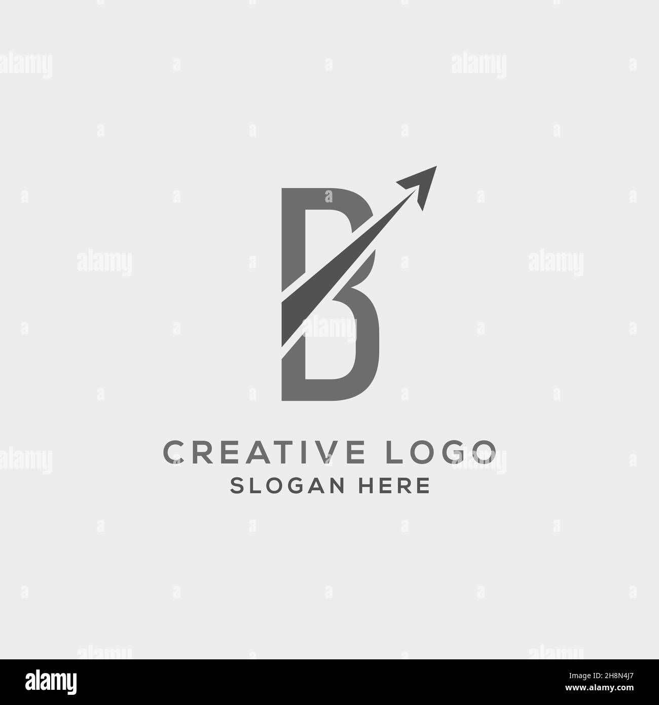 B letter initial incorporated with Arrow logo design vector ...