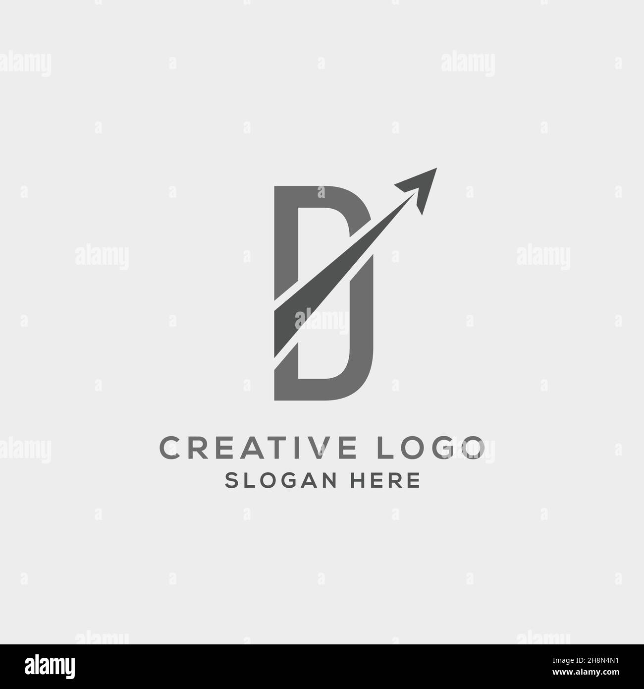 D letter initial incorporated with Arrow logo design vector ...