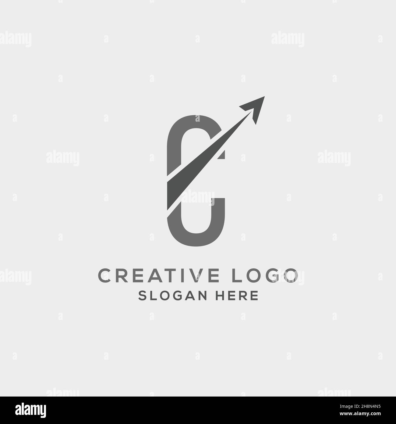 C letter initial incorporated with Arrow logo design vector ...
