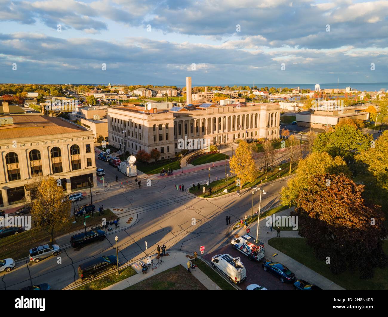 Aerial shot of Kenosha Wisconsin courthouse, USA Stock Photo - Alamy