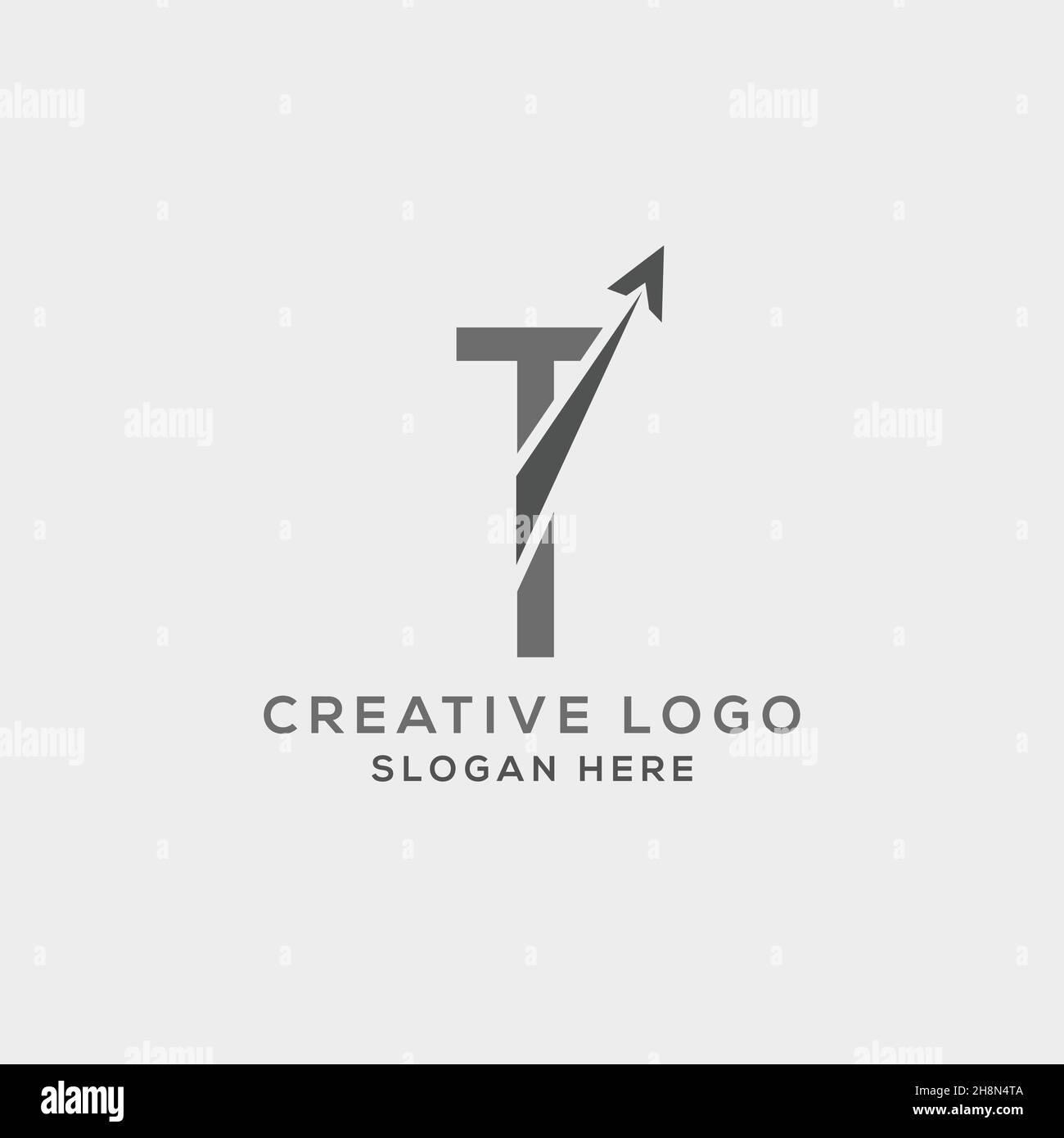 T letter initial incorporated with Arrow logo design vector ...
