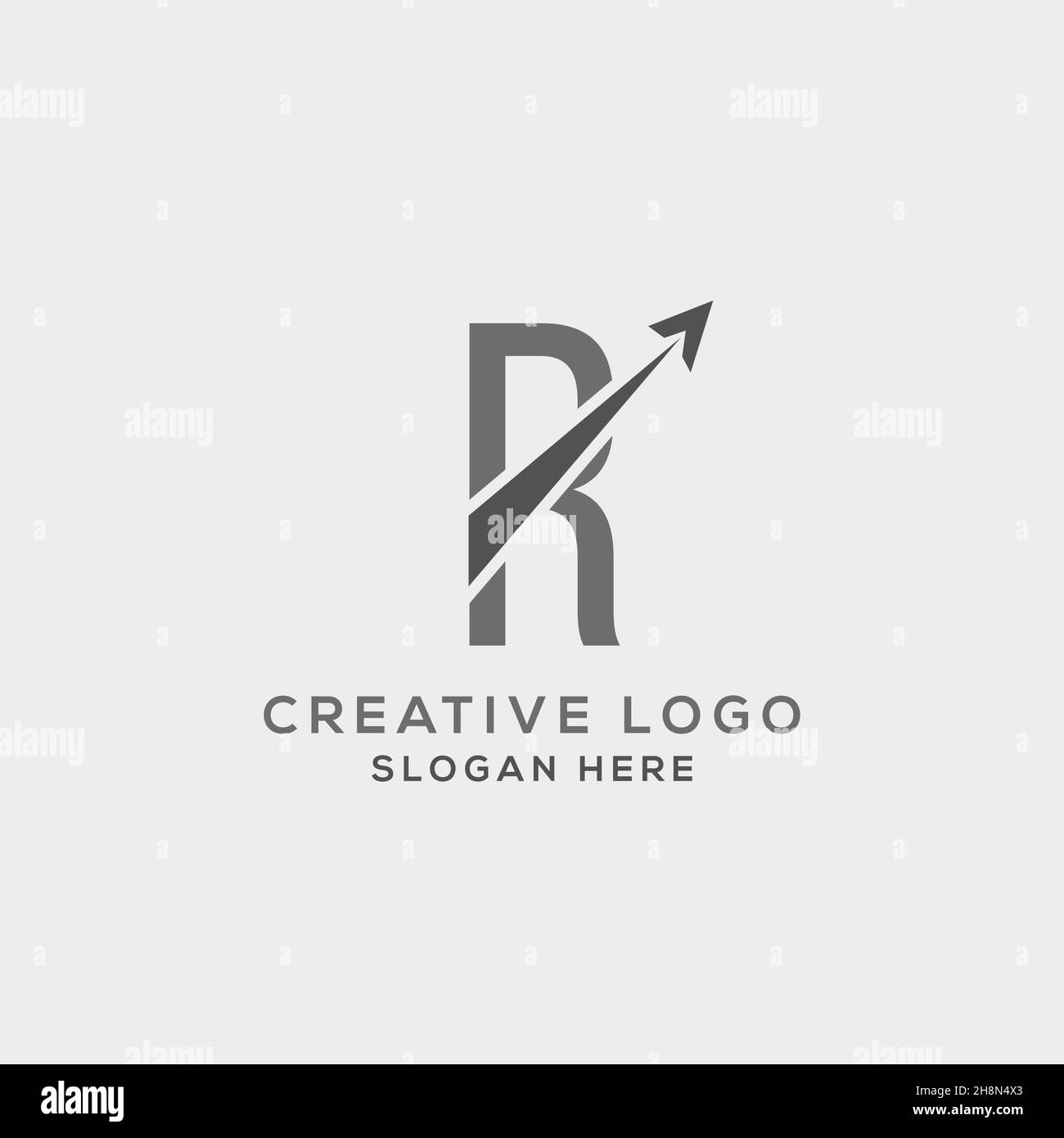 R letter initial incorporated with Arrow logo design vector ...
