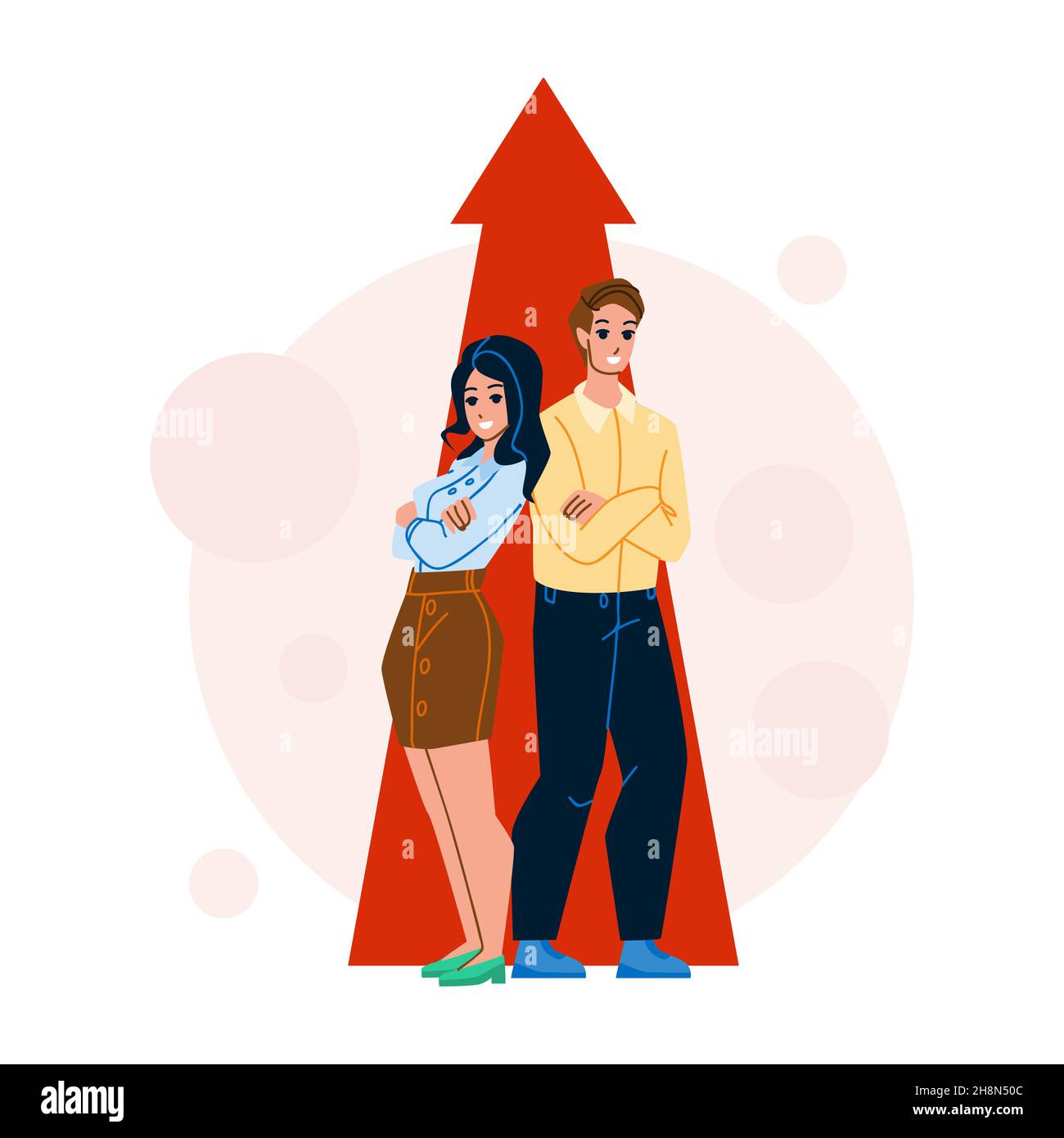 Economic Growth Business Man And Woman Vector Stock Vector Image & Art ...