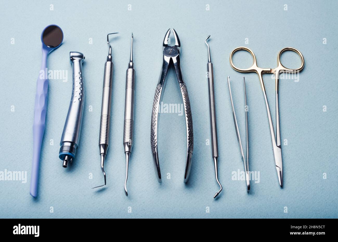 Different dental steel instruments Stock Photo - Alamy