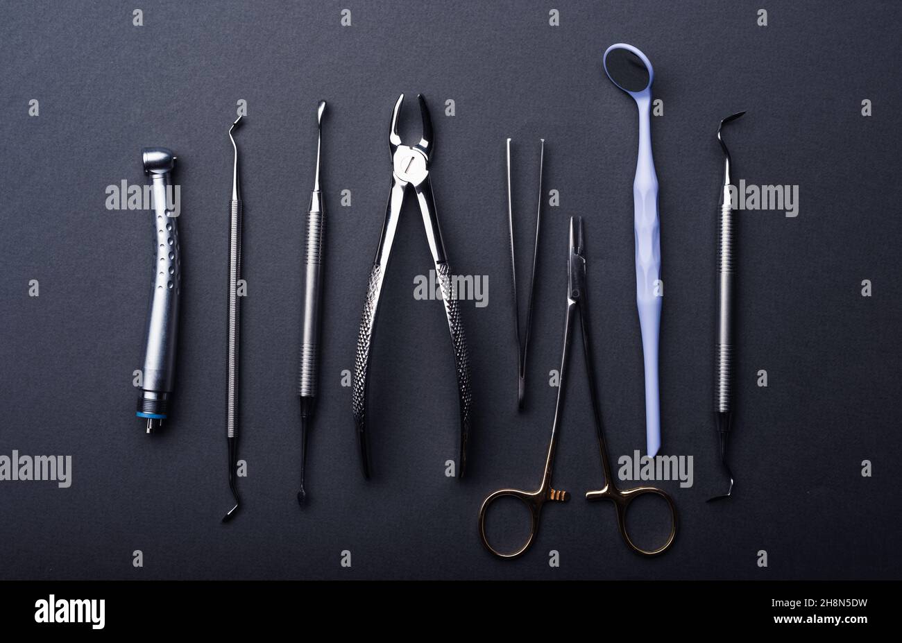 Dental instruments on a table Stock Photo - Alamy