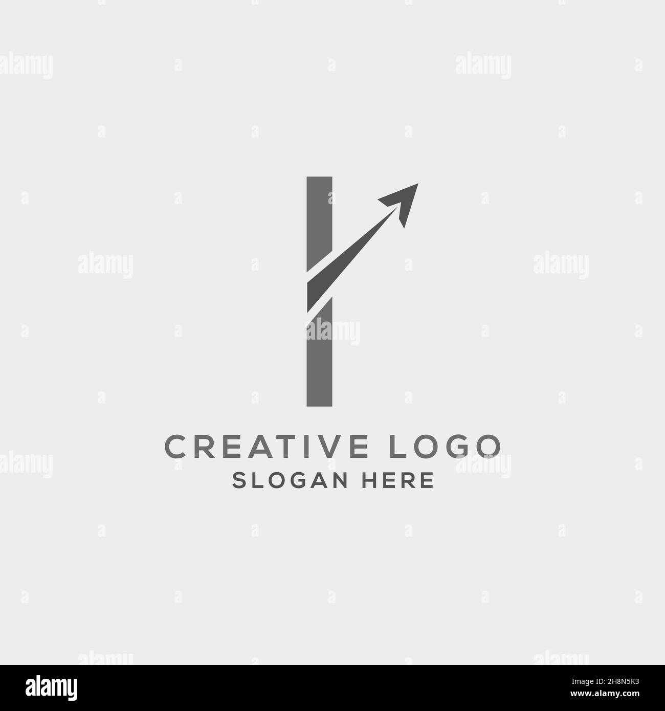 I letter initial incorporated with Arrow logo design vector ...