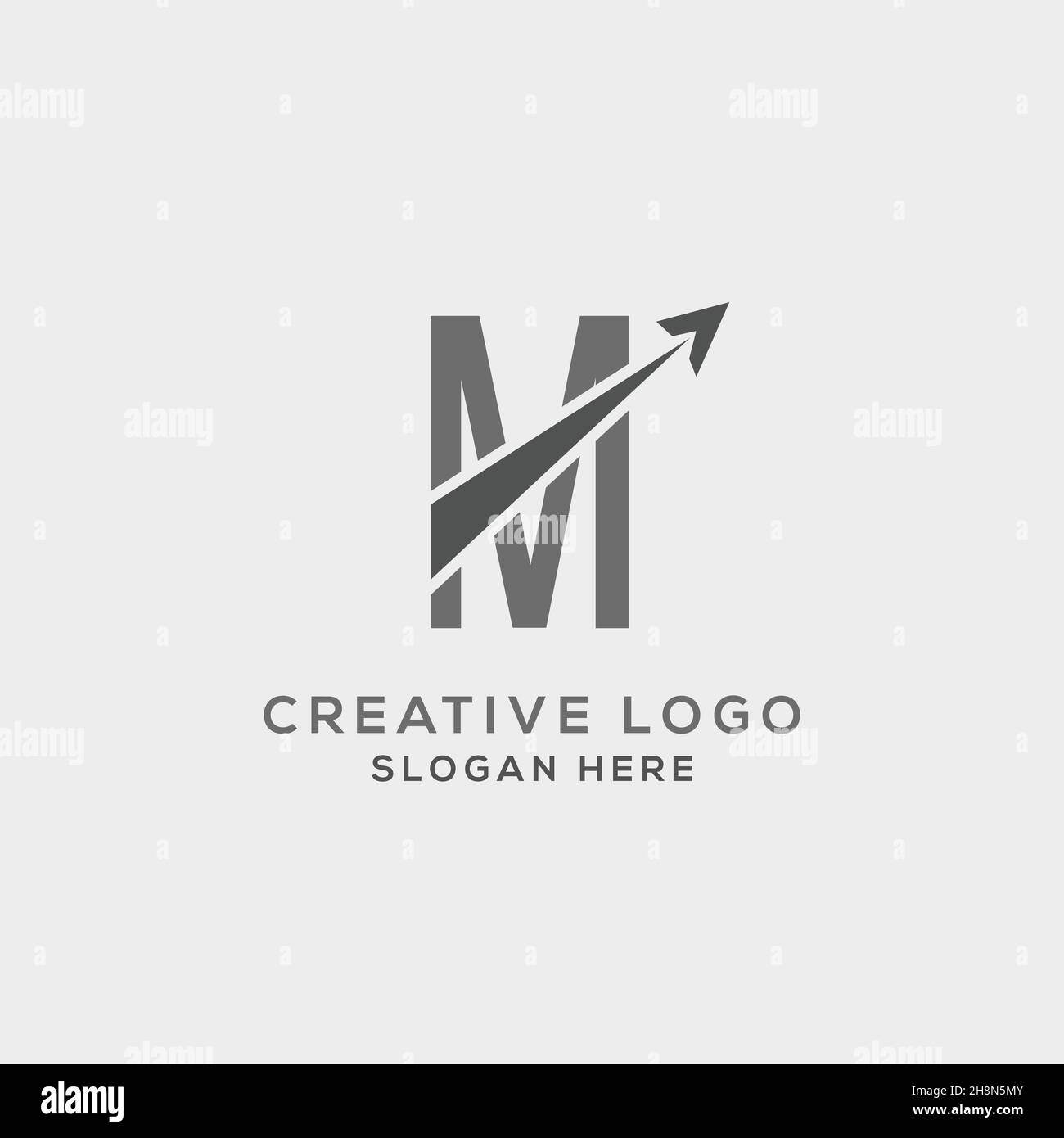 M letter initial incorporated with Arrow logo design vector ...