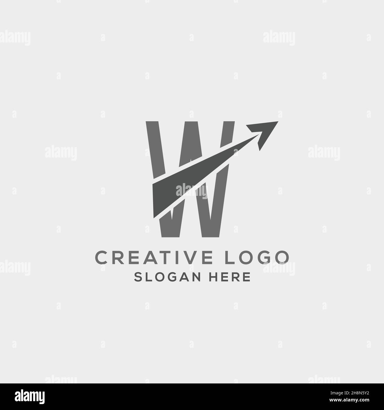 W letter initial incorporated with Arrow logo design vector ...