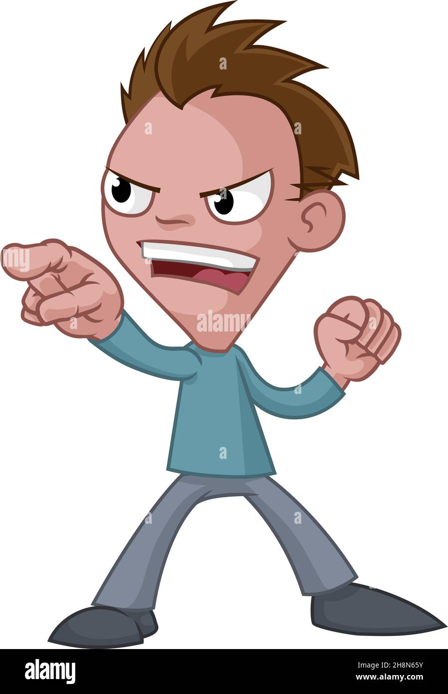 Angry Man Cartoon Pointing
